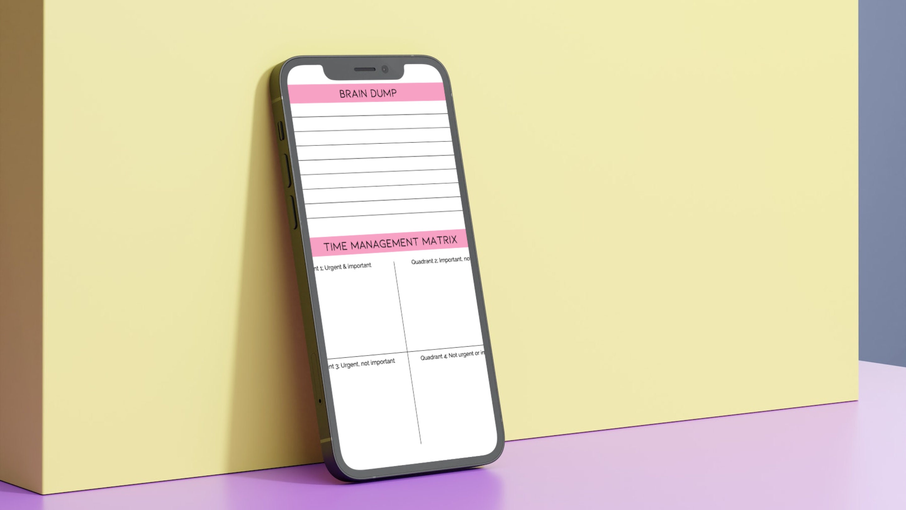 Time Management Matrix Pink - Etsy