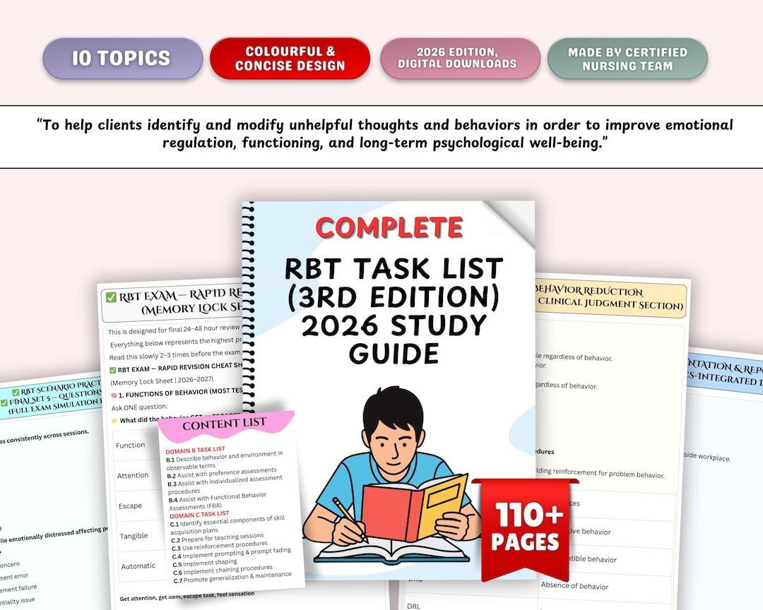 RBT Task List (3rd Edition) 2026 STUDY GUIDE - Etsy