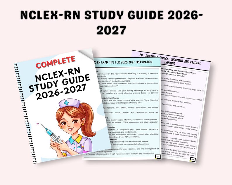 NCLEX-RN Study Guide 2026 2027 - Etsy