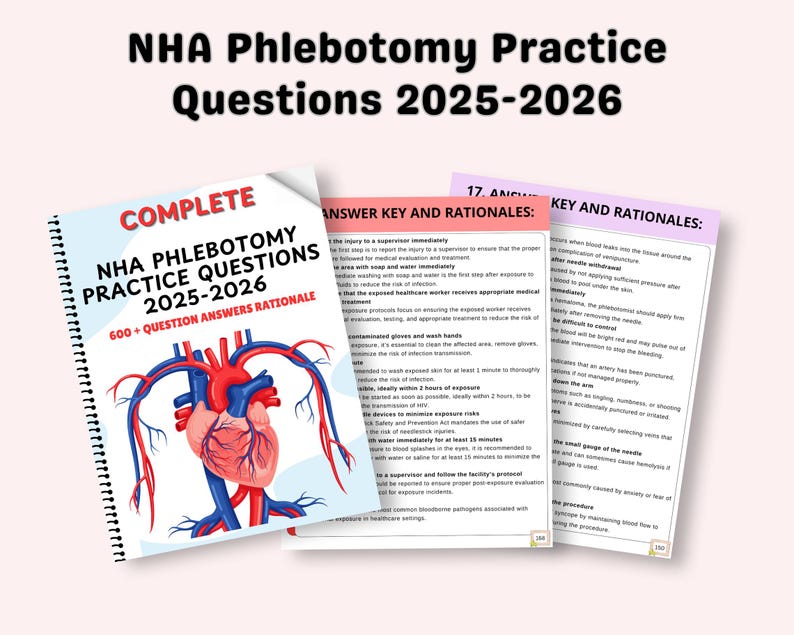 NHA Phlebotomy Practice Questions 2025-2026 | Certified Phlebotomy ...