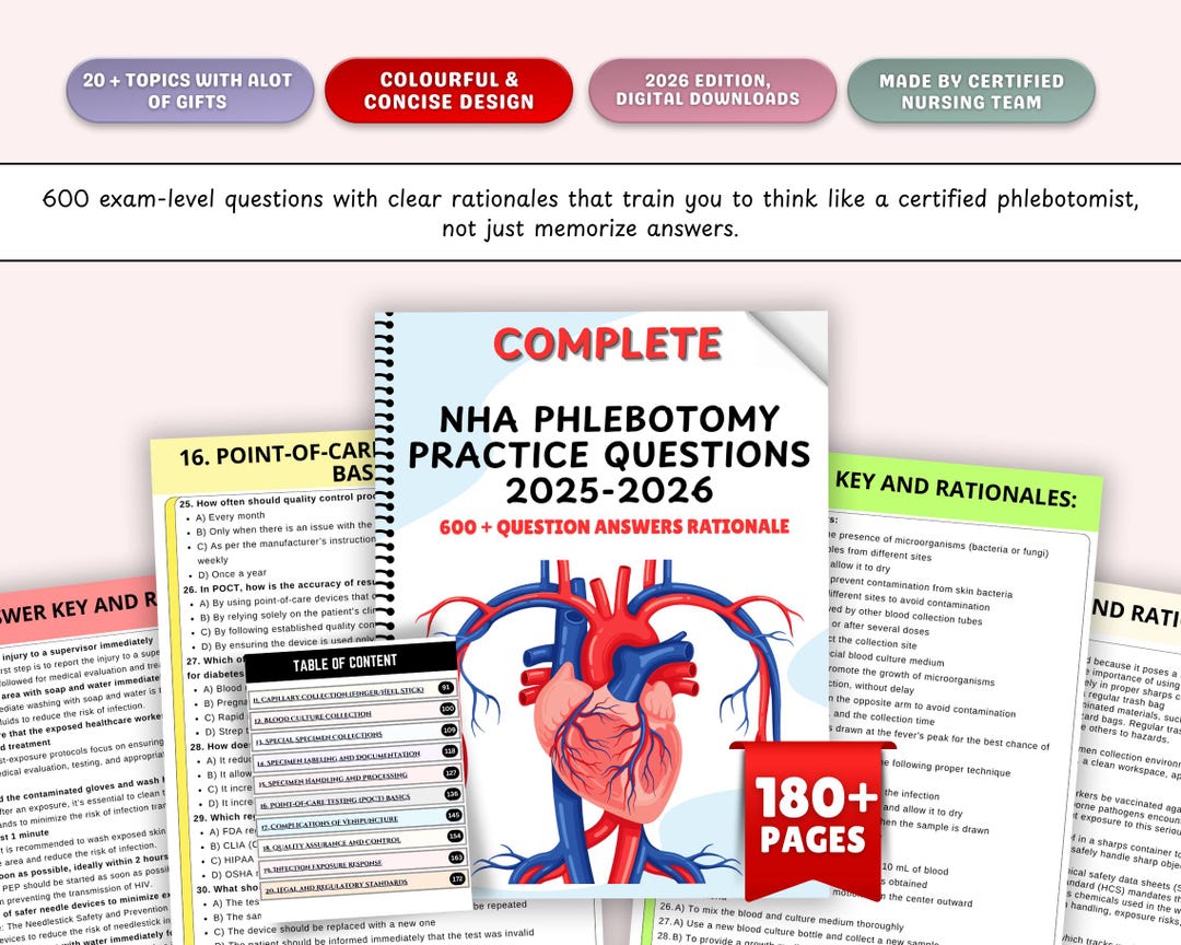 NHA Phlebotomy Practice Questions 2025-2026 | Certified Phlebotomy ...