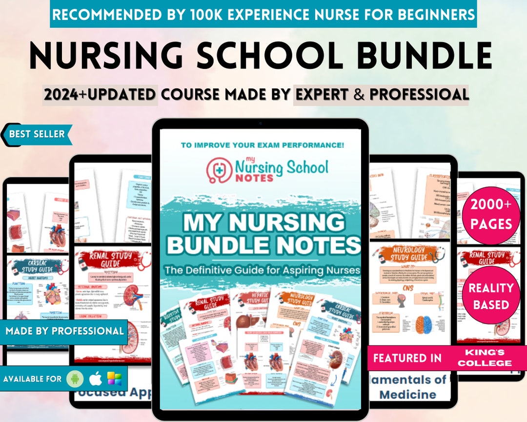 Comprehensive Nursing School Bundle With Hyperlinked Study Guide Bundle ...