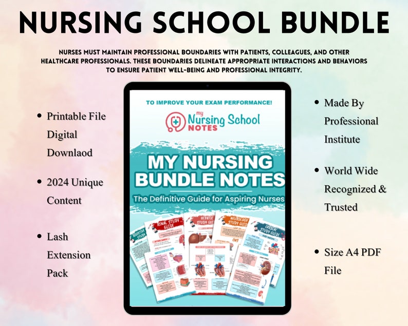 Comprehensive Nursing School Bundle With Hyperlinked Study Guide Bundle ...