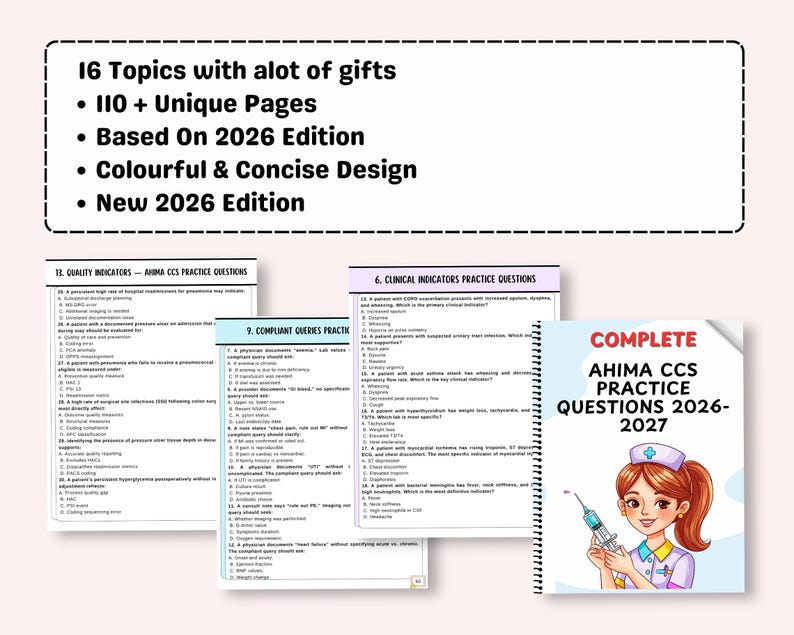 AHIMA CCS Exam Practice Questions 2026-2027 | Coding Study Guide ...