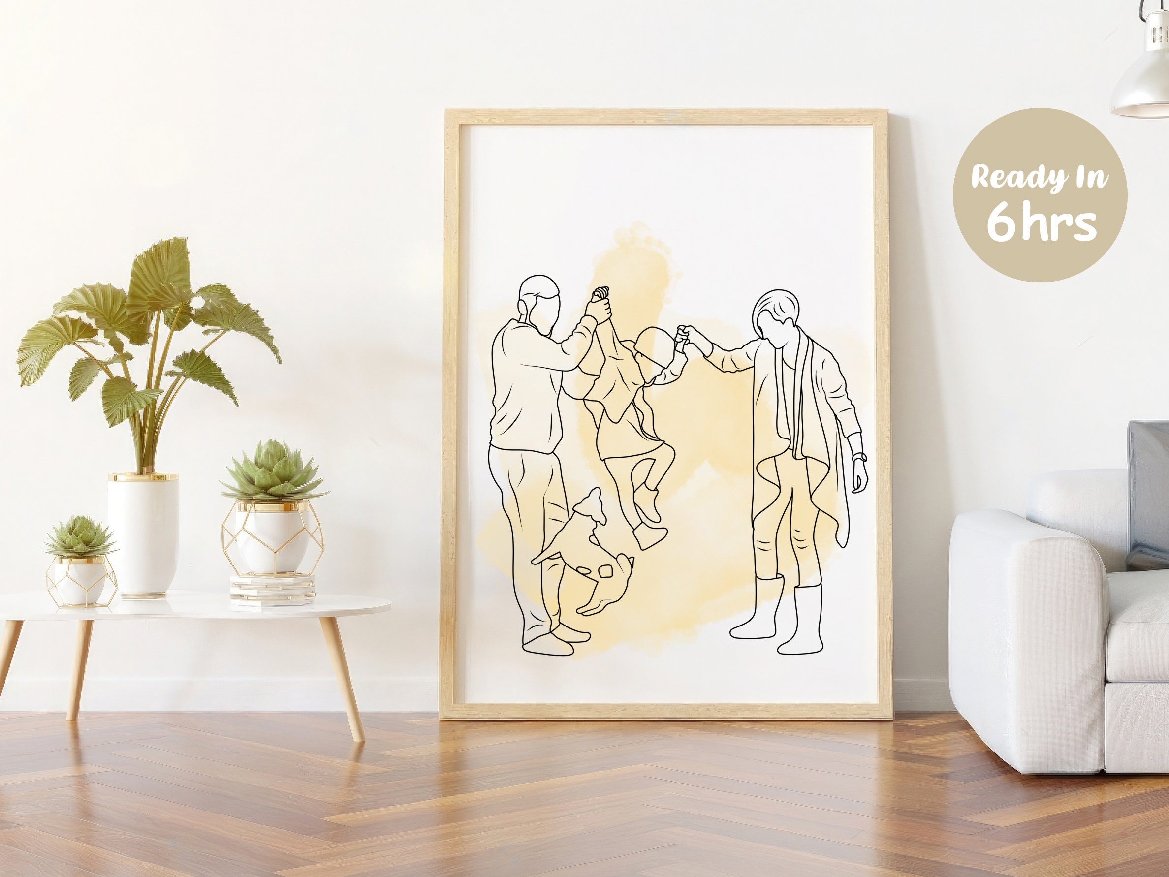 Single Line Drawings, Custom Family Portraits, Personalized Anniversary ...