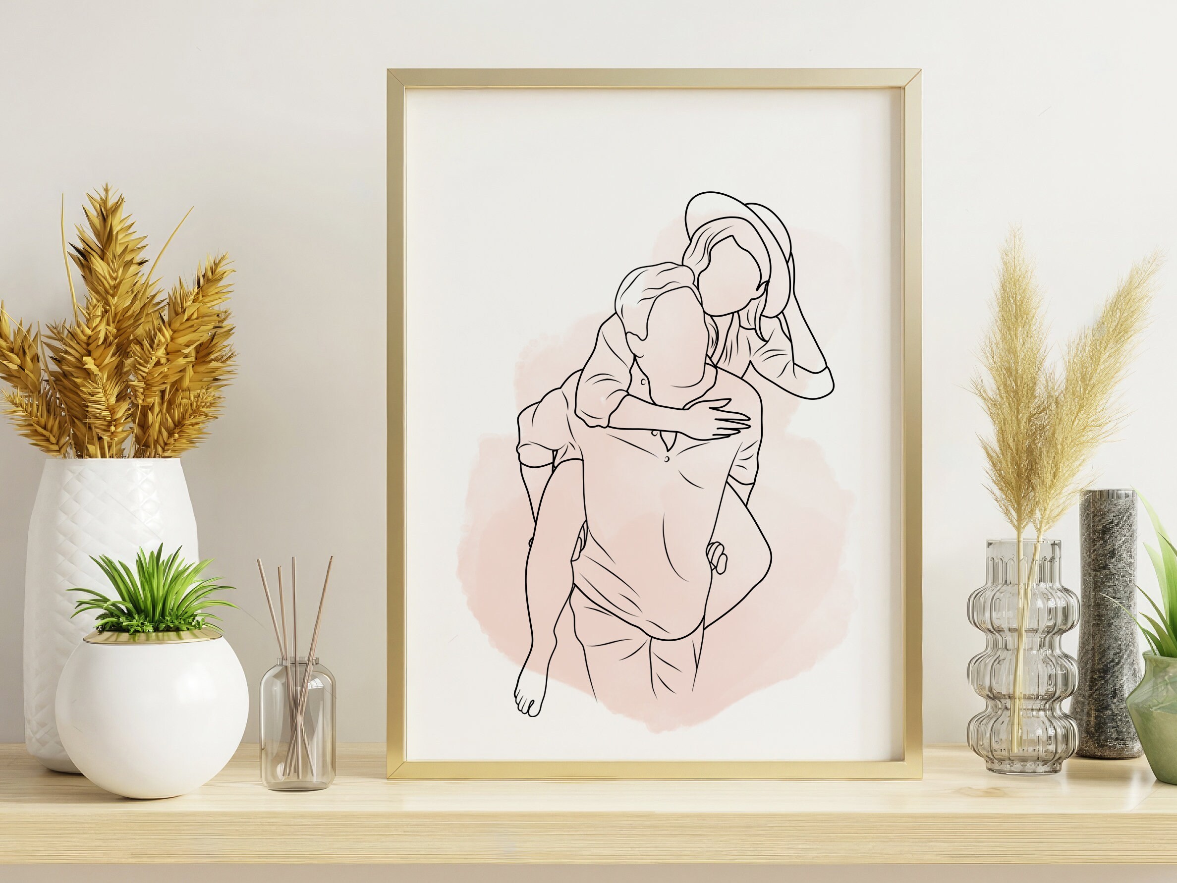 Single Line Drawings, Custom Family Portraits, Personalized Anniversary ...