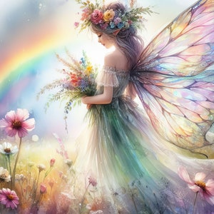 Spring Fairies Clip Art Bundle 10 High Res Watercolor Jpgs for Junk ...