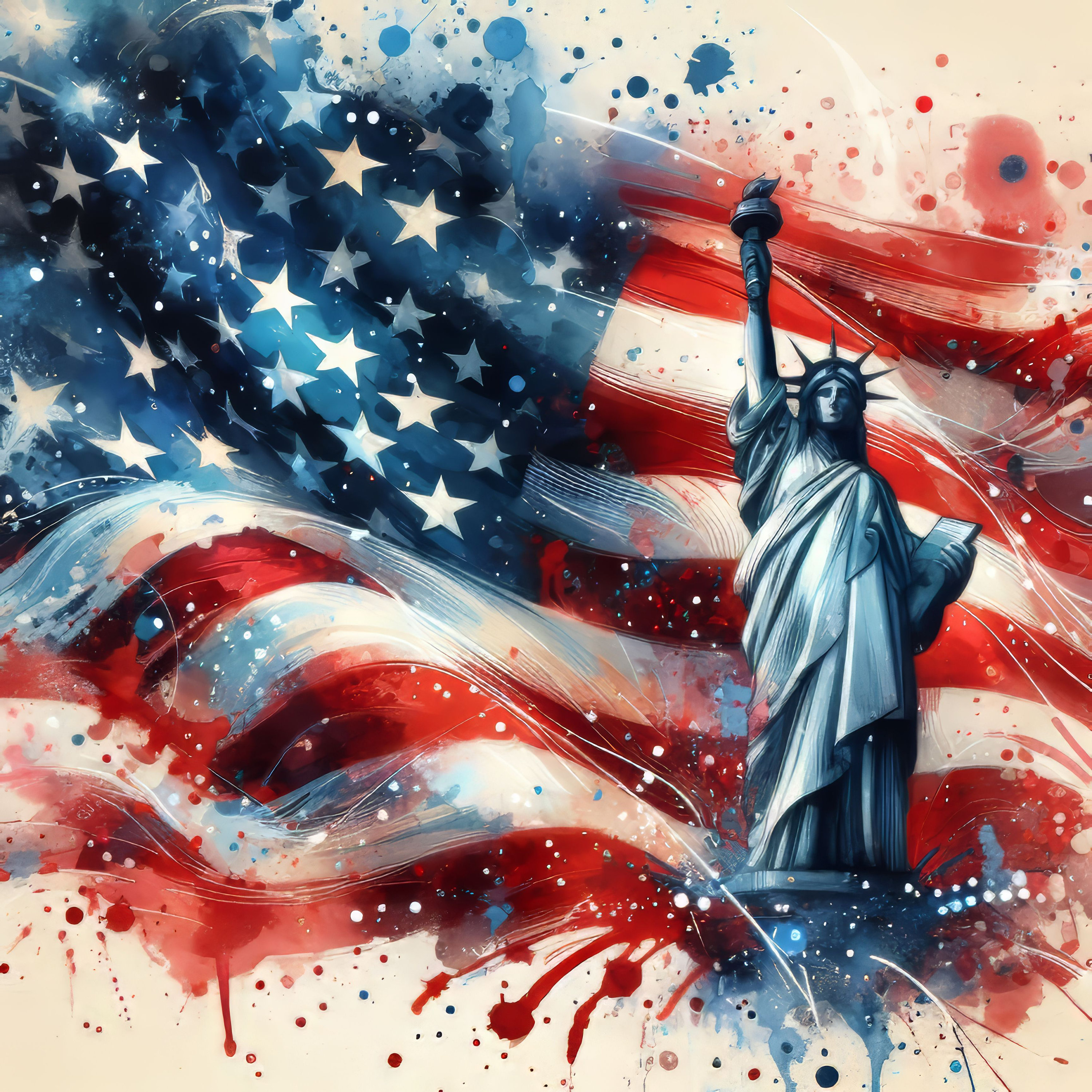 American Flag Clip Art Bundle 10 High Res Watercolor Jpgs for Junk ...