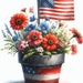 USA Patriotic Flowers Clipart Bundle 10 High Res Watercolor Jpgs for ...