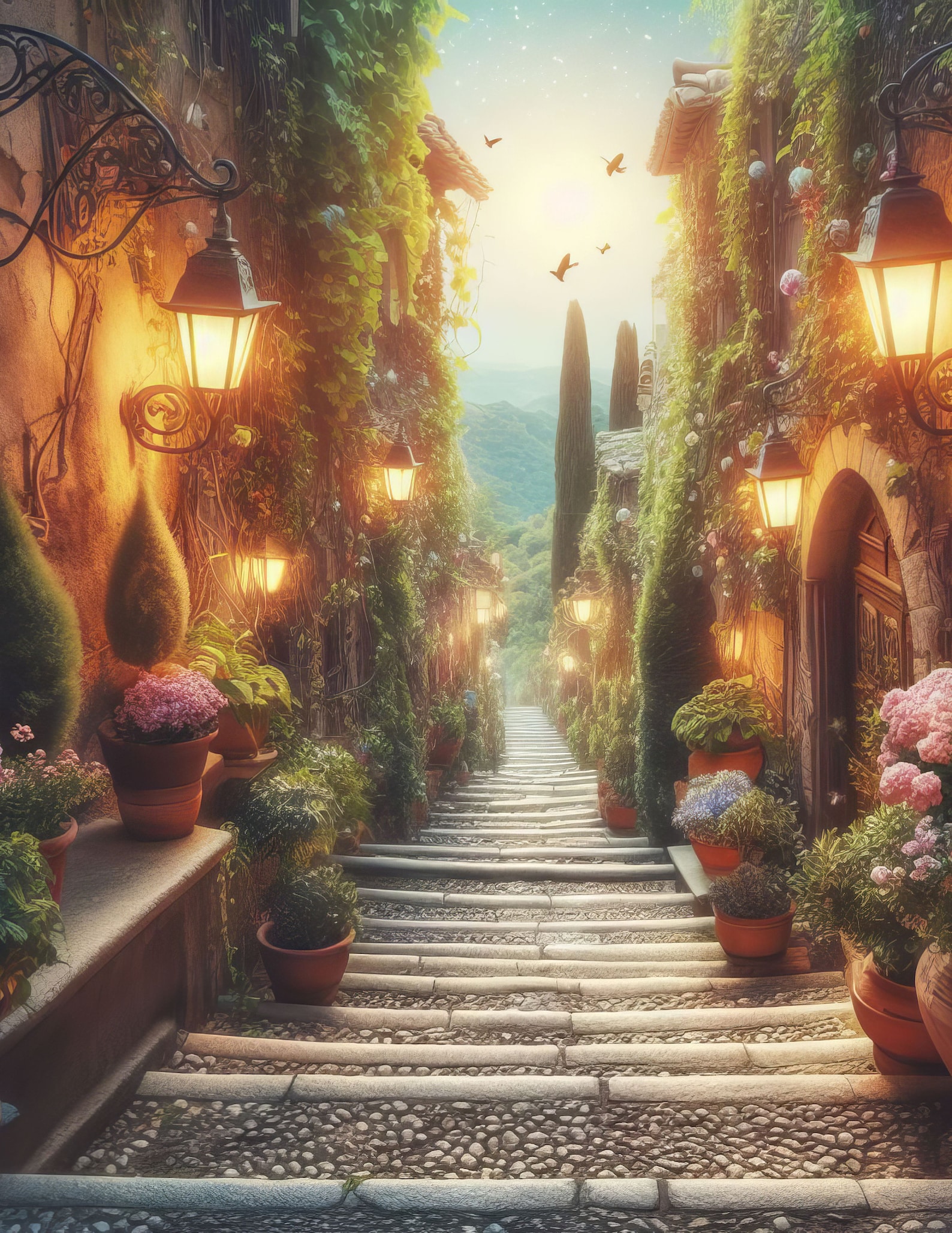 Fantasy Pathway Clip Art Bundle 10 High Res Watercolor Jpgs for Junk ...