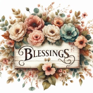 Blessings: Clip Art, 10 High Res Watercolor Jpgs, Junk Journaling ...