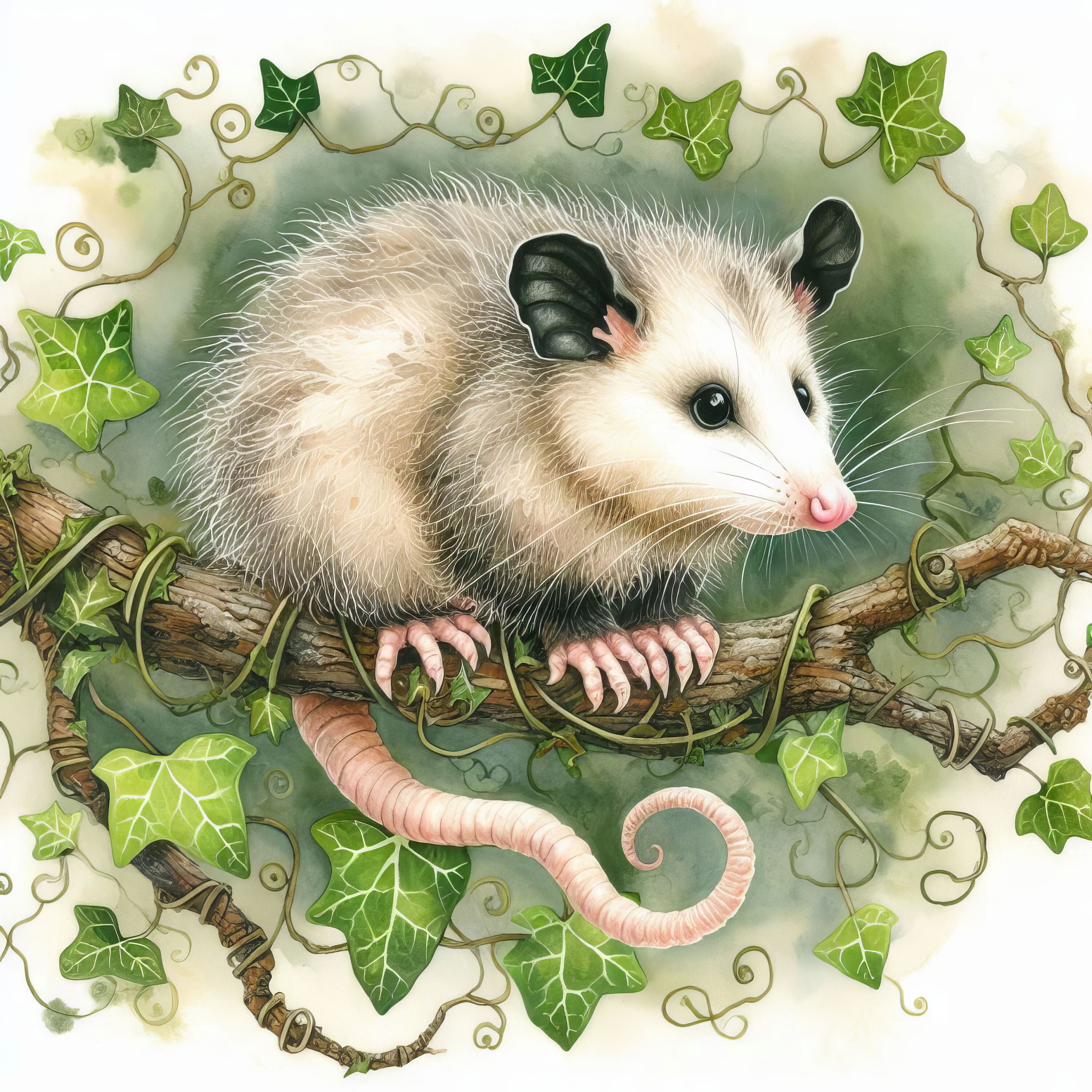 Possum Clip Art 10 High Res Watercolor Jpgs for Junk Journaling ...