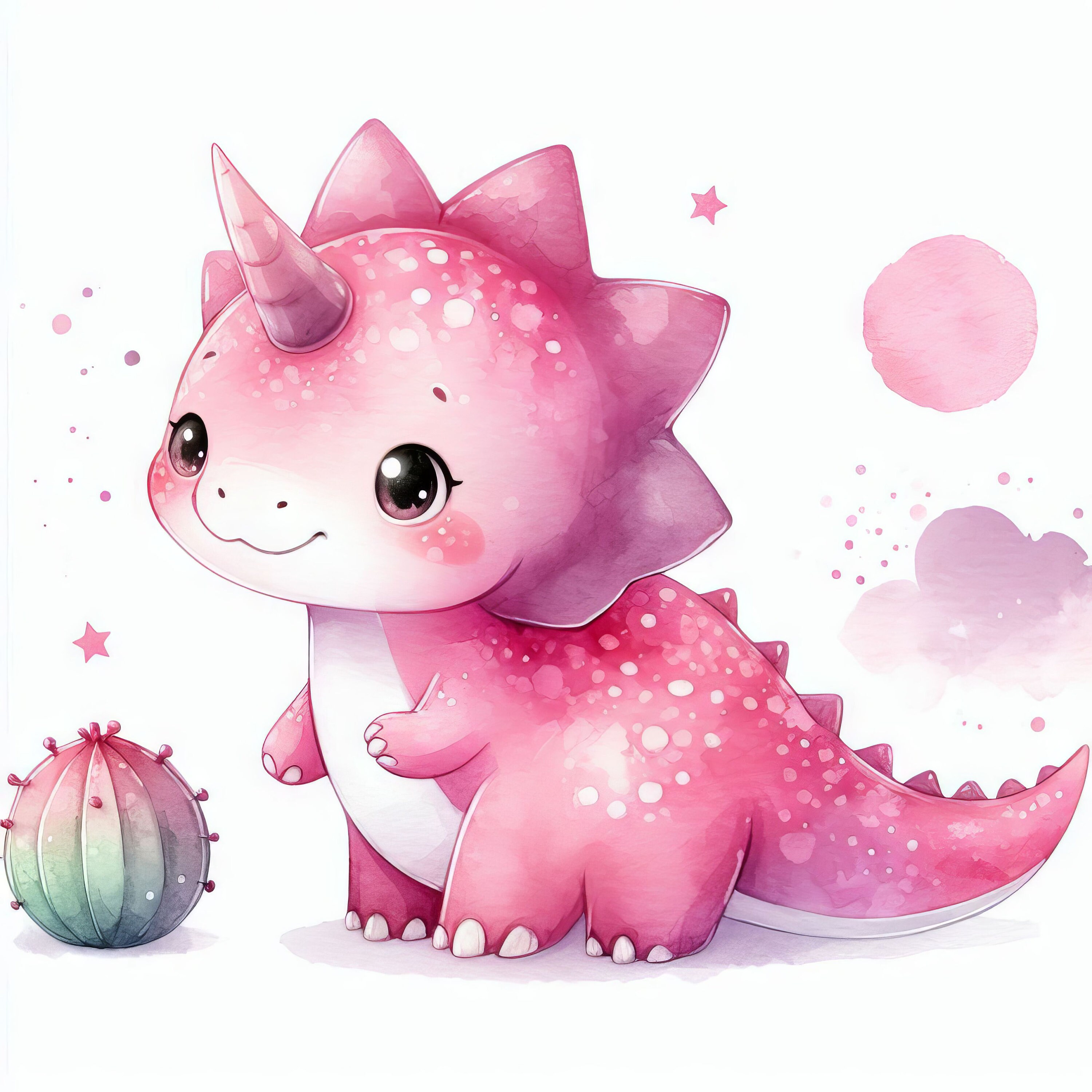 Cute Dinosaur: Clip Art, 10 High Res Watercolor Jpgs, Junk Journaling ...