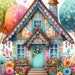 Sweet as Candy Cottage Clip Art Kit 10 High Res Watercolor Jpgs for ...