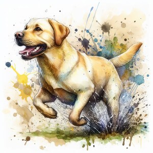 Yellow Lab Clip Art 10 High Res Watercolor Jpgs for Junk Journaling ...