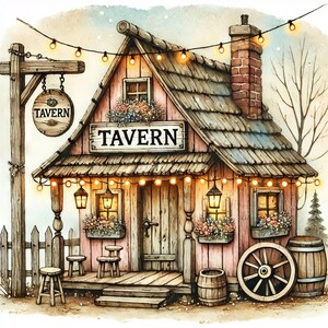 Whimsical Tavern: 10 High Res Watercolor Jpgs, Junk Journaling ...