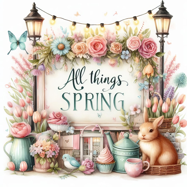 All Things Spring Shop: Clip Art, 10 High Res Watercolor Jpgs, Junk ...