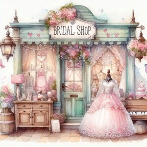 Bridal Shop: Clip Art, 10 High Res Watercolor Jpgs, Junk Journaling ...
