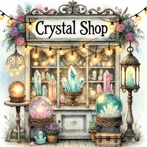 Crystal Shop: 10 High Res Watercolor Jpgs, Junk Journaling ...