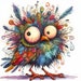 Frazzled Bird Clip Art 10 High Res Watercolor Jpgs for Junk Journaling ...