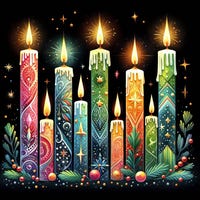 8 Winter Candle Clipart, Cozy Candles With Greenery Clipart, Winter ...