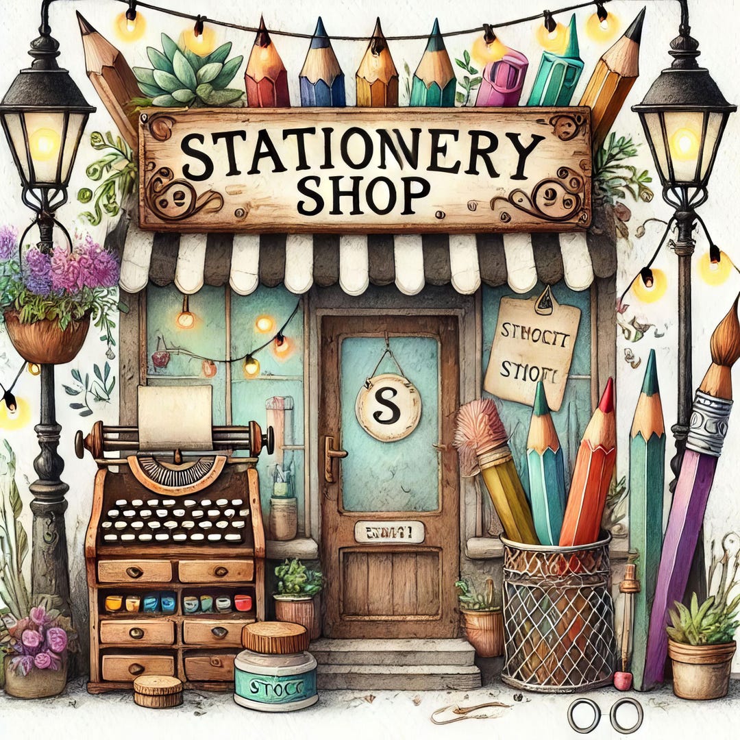 Stationery Shop 10 High Res Watercolor Jpgs Junk Journaling ...