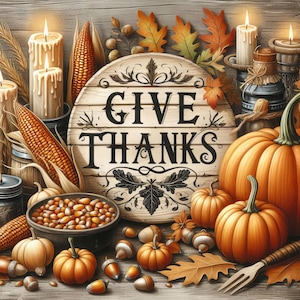 Give Thanks Clip Art Bundle 10 High Res Watercolor Jpgs for Junk ...