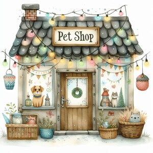 Pet Shop Clip Art 10 High Res Watercolor Jpgs Junk Journaling ...