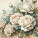 Vintage White Roses Clipart Bundle 10 High Res Watercolor Jpgs for Junk ...