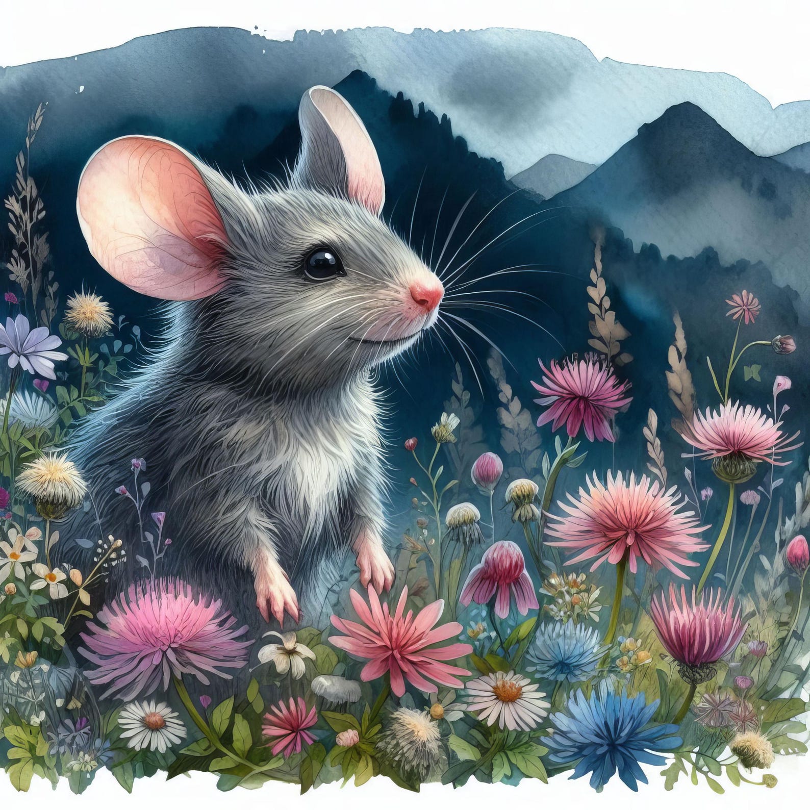 Mountain Meadow Mouse 10 High Res Watercolor Jpgs for Junk Journaling ...