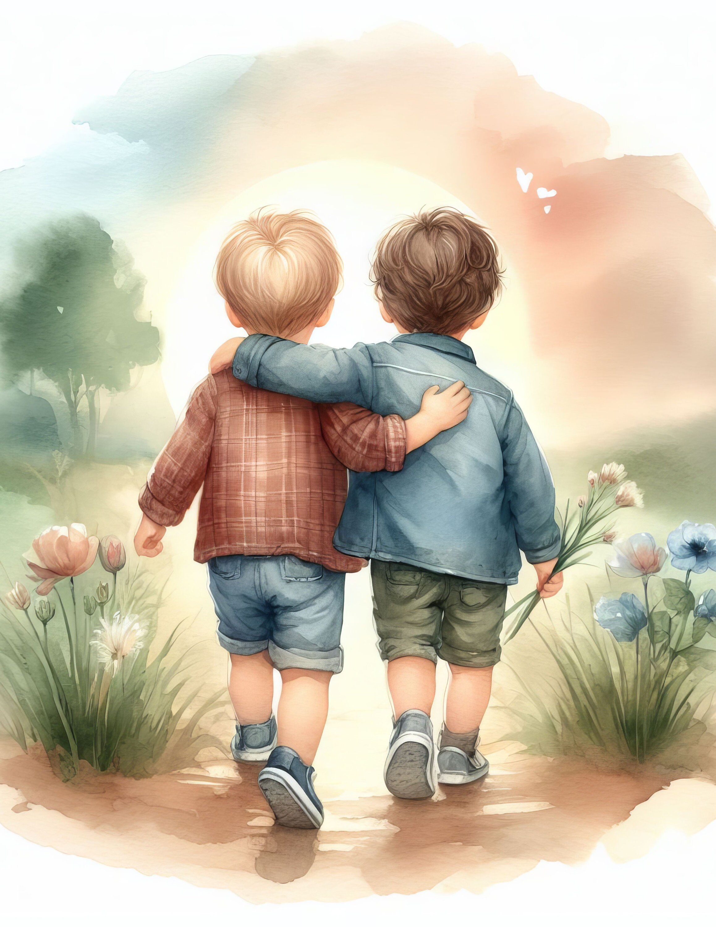 Best Friends Little Boys Clip Art Kit 10 High Res Watercolor Jpgs for ... Best Friends Little Boys Clip Art Kit 10 High Res Watercolor Jpgs for ...