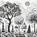 Adult Coloring Pages Whimsical Trees Clip Art 10 High Res Watercolor ...