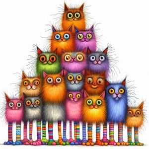 Quirky Cat Pyramid: Clip Art 10 High Res Watercolor Jpgs Junk ...