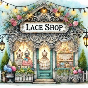 Lace Shop: 10 High Res Watercolor Jpgs Junk Journaling, Scrapbooking ...