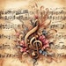 Vintage Sheet Music Clip Art 10 High Res Watercolor Jpgs for Junk ...