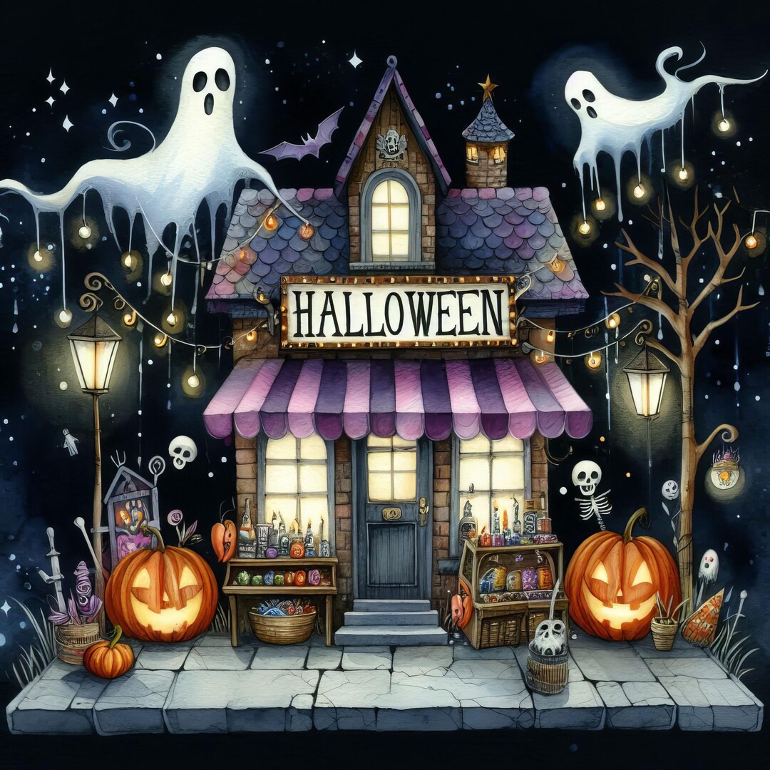 Scary Halloween Shop: Clip Art 10 High Res Watercolor Jpgs Junk ...