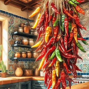 Dried Chilies Clipart Bundle 10 High Res Watercolor Jpgs for Junk ...