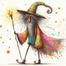 Quirky Wizard Clip Art 10 High Res Watercolor Jpgs for Junk Journaling ...