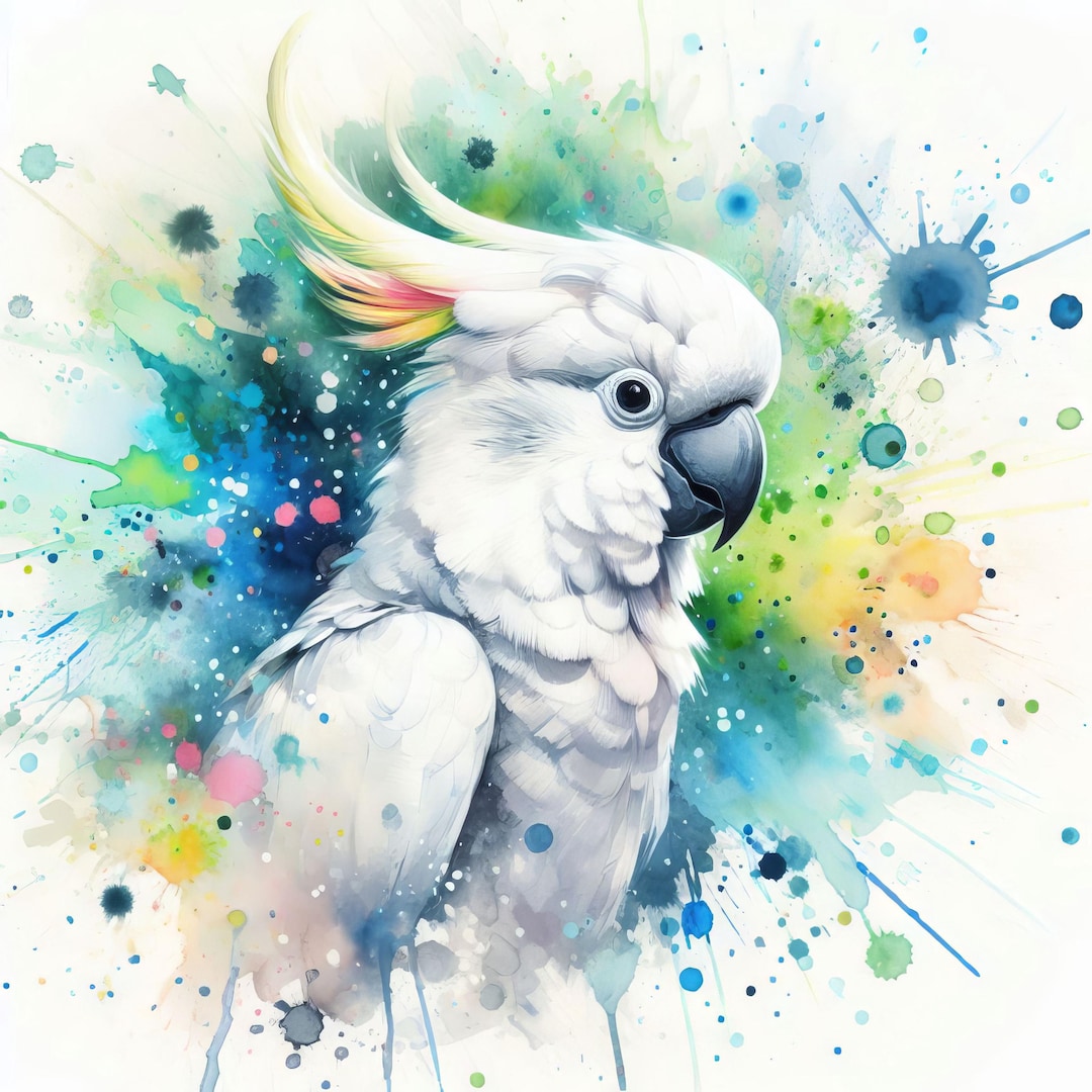 Cockatoo: Clip Art 10 High Res Watercolor Jpgs for Junk Journaling ...