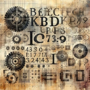 Grunge Letters and Numbers Clip Art Bundle 10 High Res Watercolor Jpgs ...