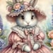 Victorian Lady Bunnies Clip Art Bundle 10 High Res Watercolor Jpgs for ...