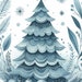 Nordic Blue Christmas Tree Clipart Bundle 10 High Res Watercolor Jpgs ...