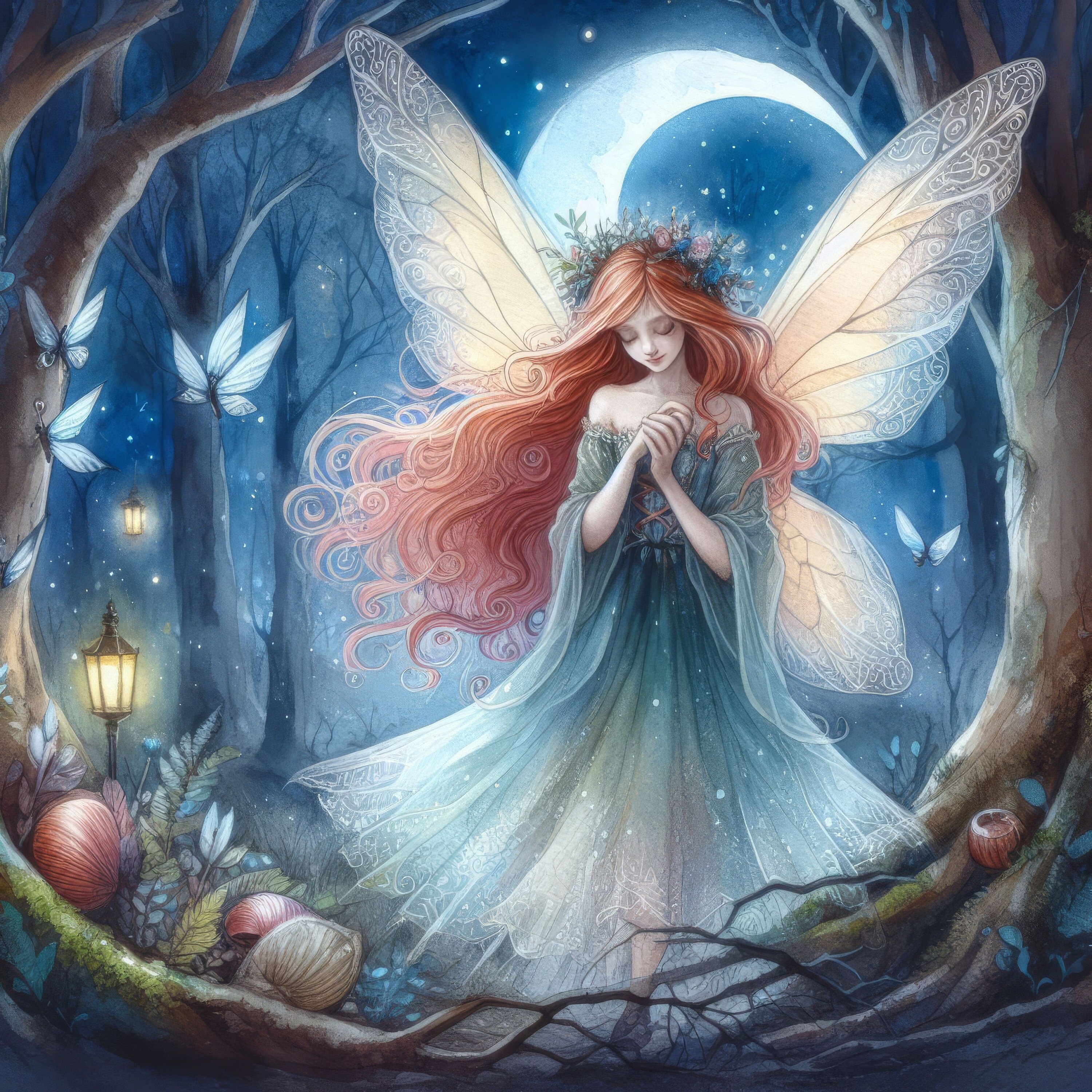 Night Fairy Clip Art 10 High Res Watercolor Jpgs for Junk Journaling ...