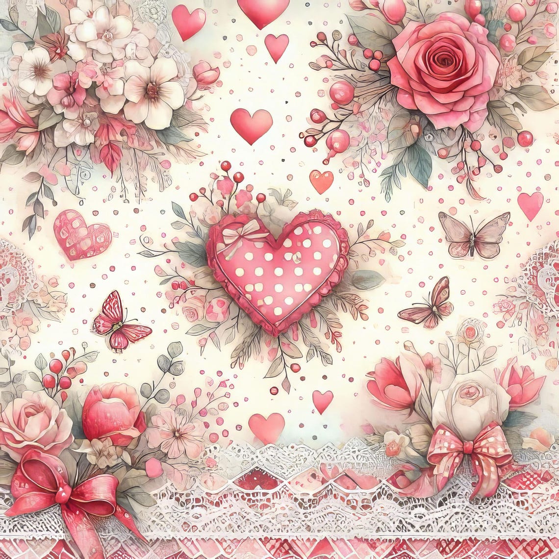 Valentine Calico Paper: Clip Art 10 High Res Watercolor Jpgs Junk ...