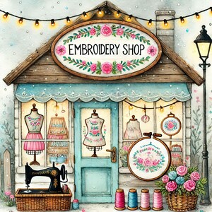 Embroidery Shop 10 High Res Watercolor Jpgs Junk Journaling ...