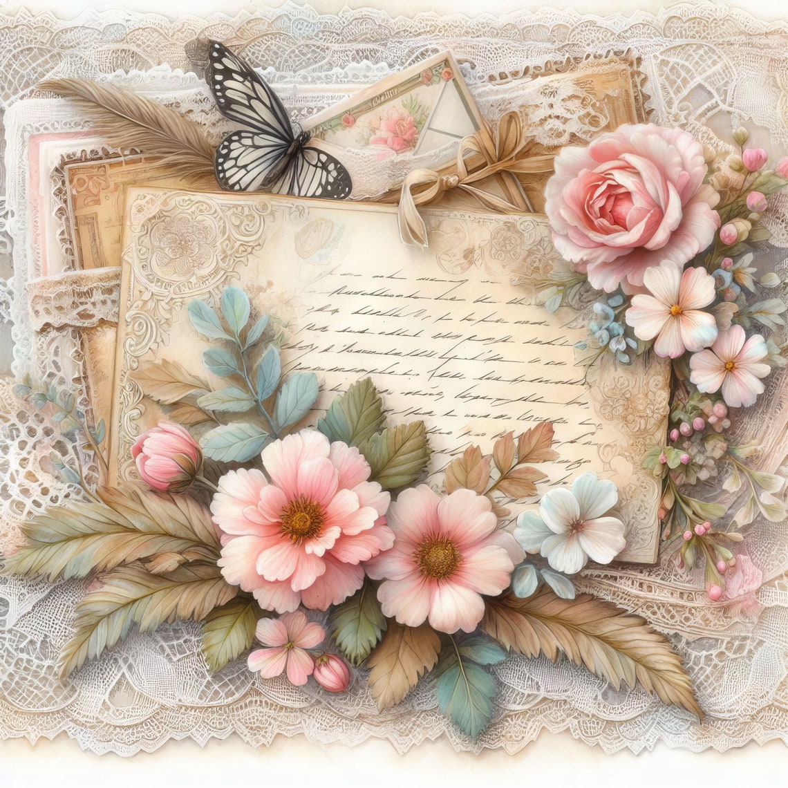 Treasured Letters Clip Art 10 High Res Watercolor Jpgs for Junk ...