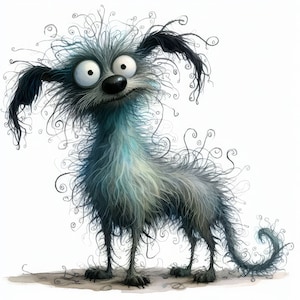 Frazzled Dog Clip Art 10 High Res Watercolor Jpgs for Junk Journaling ...