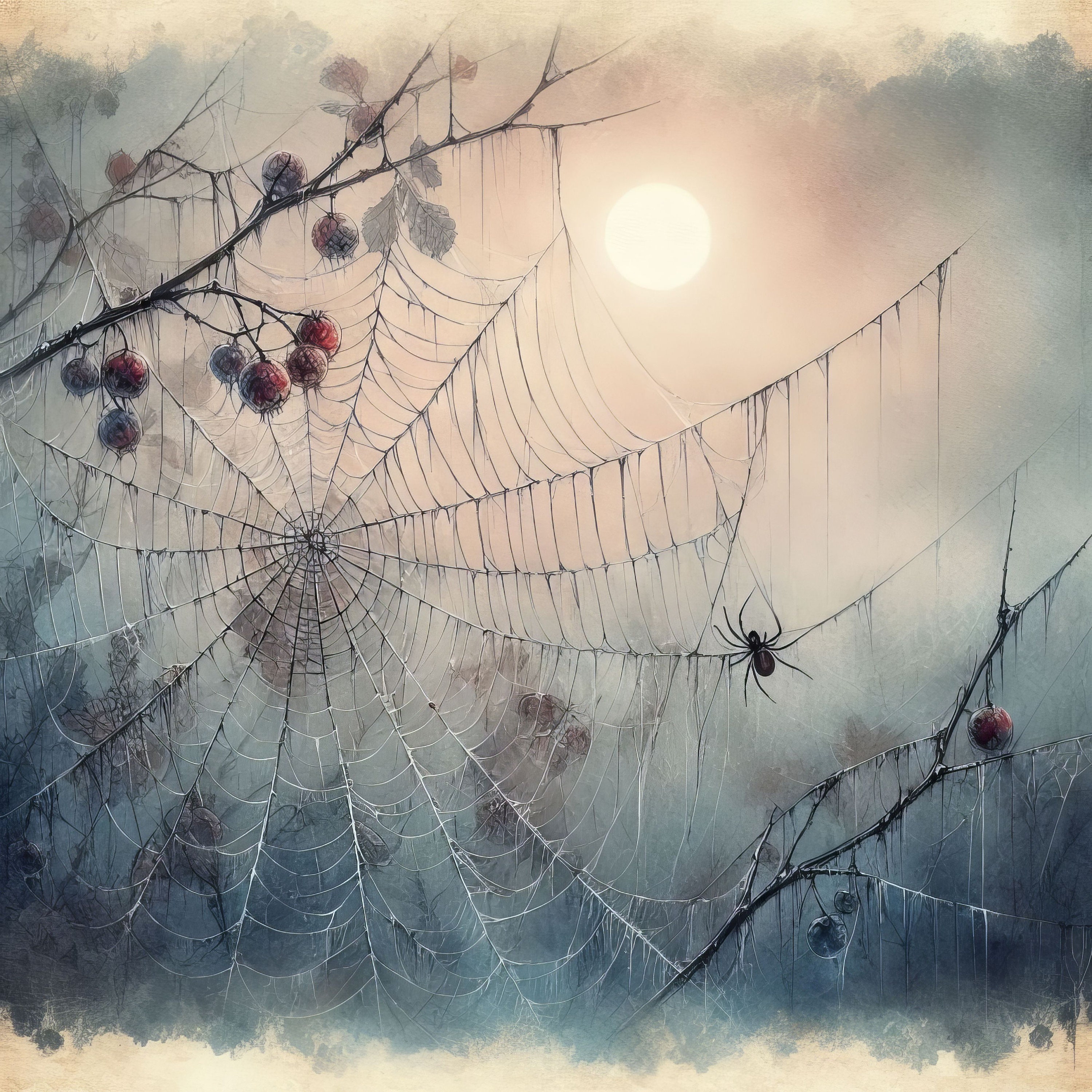Misty Spider Web 10 High Res Watercolor Jpgs for Junk Journaling ...
