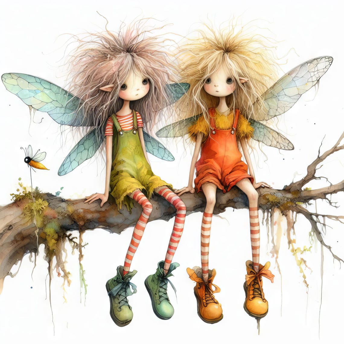 Quirky Magical Fairy Friends: 10 High Res Watercolor Jpgs, Junk ...