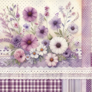 Purple Calico Paper Clip Art Bundle 10 High Res Watercolor Jpgs for ...